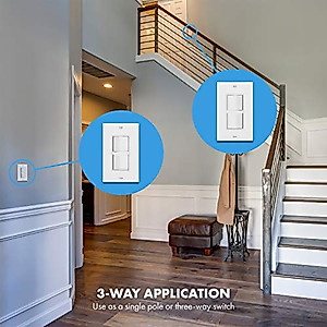 ENERLITES Double Paddle Rocker Combination Decorator Switch, Ground Terminal, Copper Wires Only, Single Pole or 3-Way, Residential/Commercial Grade, 15A 120-277VAC, 62835-W, White