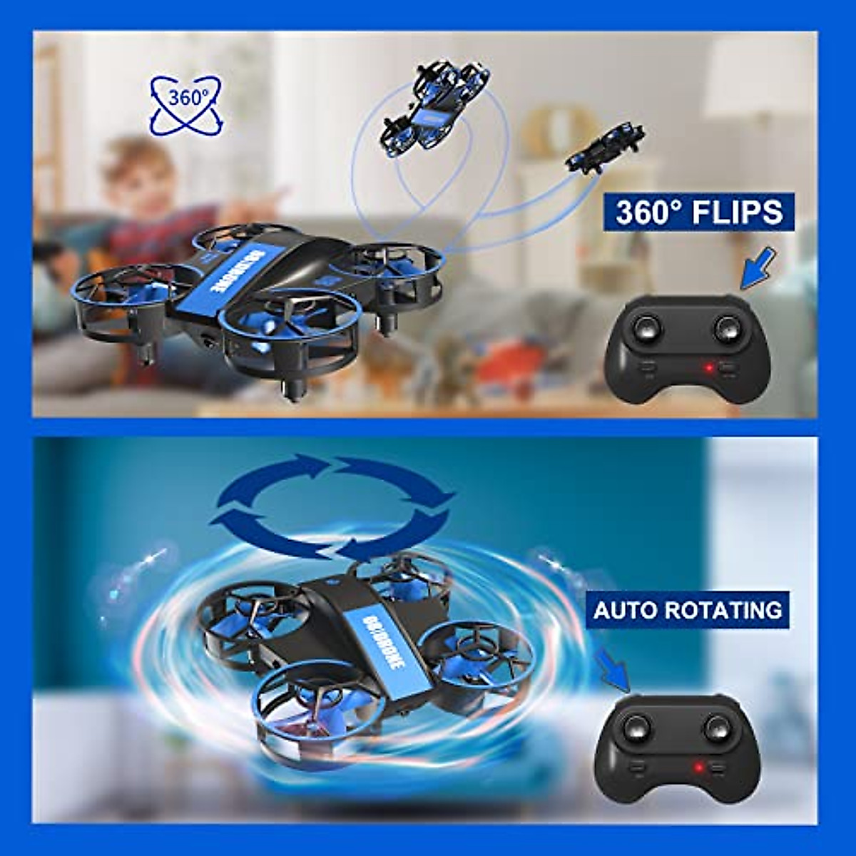ROVPRO Mini Drone for Kids Beginners, RC Helicopter Quadcopter with Auto Hovering, Headless Mode, 3D Flip, Throw to Go, 3 Batteries and Remote Control, Easy to Fly, Indoor Toys Drone for Boys Girls