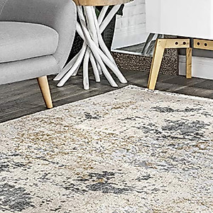 nuLOOM Abstract Contemporary Motto Area Rug, 4' x 6', Beige