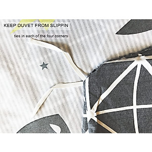 2 pcs Duvet Cover for Kids Boys Girls, 100% Microfiber Twin Duvet Cover, Black White Printed Pattern Ultra Soft Duvet Cover Set, Quilt Cover for Teens with Comforter Cover (no Comforter)