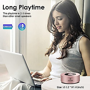 XLEADER [Smart Touch] Bluetooth Speaker SoundAngel A8 (3rd Gen) Premium Rose Gold Mini Speaker with Portable Waterproof Case Mic TF Card Aux, for iPhone iPad Shower Electronic Christmas Xmas Gifts