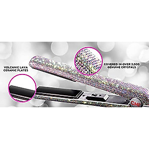 CHI The Sparkler 1" Lava Ceramic Hairstyling Iron Special Edition, Hair Straightener, Silver