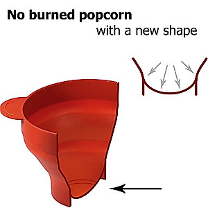 MEKBOK Microwave Popcorn Maker - Microwave Popcorn Popper for Home - Collapsible Silicone Bowl - Red