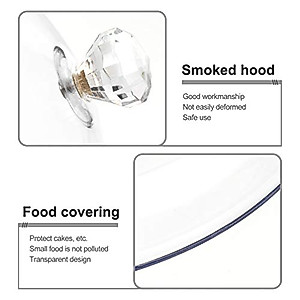 DOITOOL 2Pcs Smoking Cloche Dome Cover - Transparent Cocktail Smoker Dome - Acrylic Food Cover for Smoke Infuser Smoker Smoking Infusion Plates Bowls and Glasses