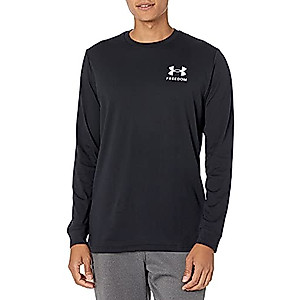 Under Armour Men's New Freedom Flag Long Sleeve T-Shirt , Black (001)/White , Large
