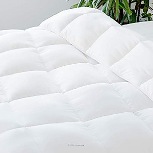 Linenspa Comforter Duvet Insert Queen White Down Alternative All Season Microfiber-Queen Size - Box Stitched