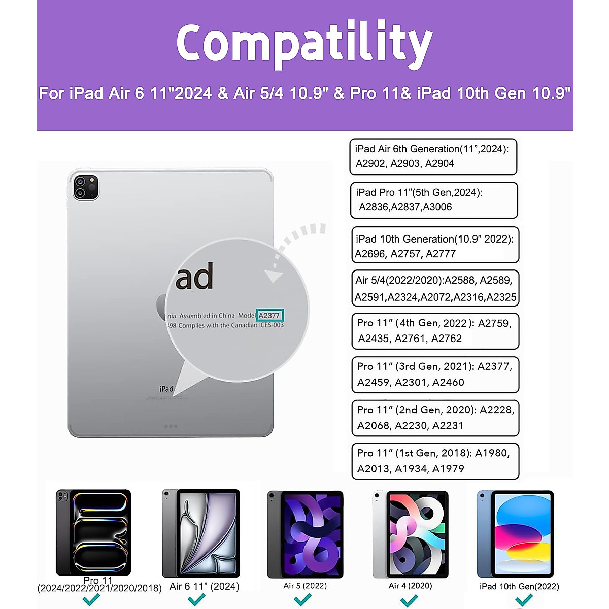 LTROP Kids Case for iPad Air 6th Gen(11",2024) & Air 5th/4th Gen & Pro 11, Durable Shockproof Case with Shoulder Strap Handle Stand for iPad 10.9 & 11 inch Tablets, Blue