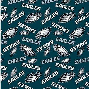 60" Wide 100% Cotton Eagles Green