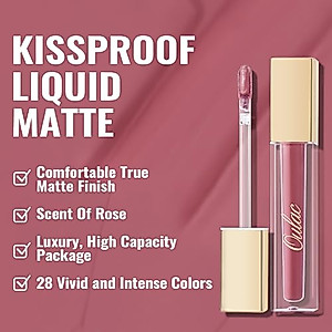 Oulac Matte Liquid Pink Nude Lipstick for Women, Long Lasting Lipstick Waterproof Lip Stain, No Transfer, Creamy High Pigmented Formula with Rose Oil, Vegan & Cruelty-Free, Pink Nude M12