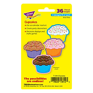 TREND enterprises, Inc. Cupcakes Mini Accents Variety Pack, 36 ct
