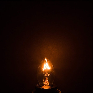 Simba Lighting C7 4W Replacement Bulb (6 Pack) for Night Light, Clear Candle Shape, 120V, E12 Candelabra Base, Dimmable, 2700K Warm White