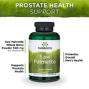 Swanson Saw Palmetto - Herbal Supplement Promoting Male Prostate Health Support - Natural Hair Supplement & Urinary Health Support (540 mg 250 Capsules) 2 Pack
