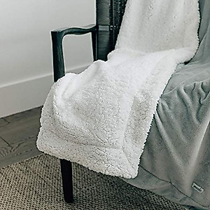 GRACED SOFT LUXURIES Throw Blanket Sherpa Fleece Minky Microfiber Reversible Soft Throw (Gray, Throw 50" x 60")