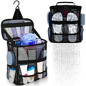Dorm Room Essentials for College Students Girls Boys Guys, Large Capacity Mesh Shower Caddy Portable with Hanging Hook, Quick Dry Shower Bag for Camping, Beach Essentials, Birthday Gifts for Women Men