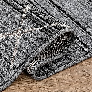 GlowSol 9x12 Area Rugs for Living Room Grey Abstract Rugs Carpet for Bedroom Room with Non-Slip Backing Non-Shedding Stain Resistant, Large Rugs for Dining Room Nursery Home Office