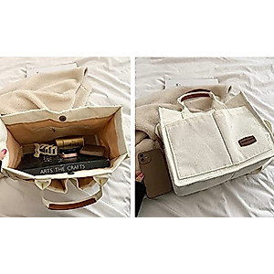 Tote Bag for Women Fashion Corduroy Handbags Casual Hobo Messenger Bag Canvas Shoulder Bag with Multi-pocket