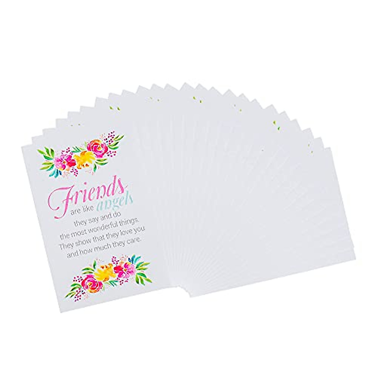 Friends are Like Angels Floral Pink 3 x 2 Mini Cardstock Bookmarks Pack of 24