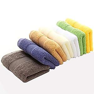 JINGXIN Cotton Face Cloth Thicken Absorbent Washcloths for Daily Use,13.7 x 13.7 Inch,Green,6 Pack