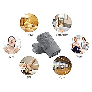 Lin Cotton Hand Towels, Soft & Highly Absorbent Hand Towel for Bathroom,Set of 2 Grey 14 x 30 Inch