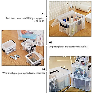 Alasum 4pcs Boxes Mini Storage Box Storage Organizer Mini Clip Box Mini Storage Boxes Clear Organizer Box Container with Lid Clothing Storage Bins Sundries Case Storage Container