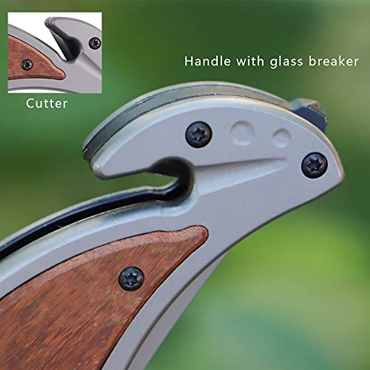 KEENSUN Pocket Folding Knife with Glass Breaker and Belt Cutter–Tactical Knife, Hunting Knife, Flipper Knife,EDC Knife.Thumb stud Assisted Opening Knifes with Liner Lock and Pocket clip.Good for Camping, Hiking, Indoor and Outdoor Activities.