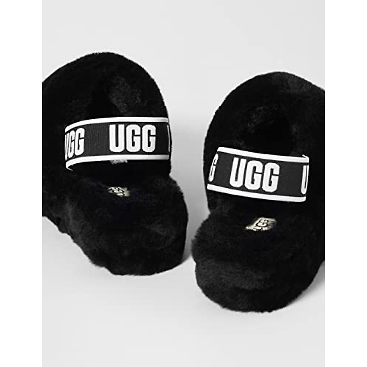 UGG Women's Fluff Yeah Slide Slipper, Black, 6 M US
