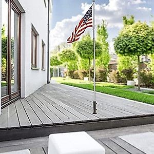 Deck Umbrella Mount Outdoor, 2.16'' Diameter In Wood Ground Flag Pole Holder , Bolt Down Windsock Pole Base Bracket, Adjustable Patio Table Umbrella Stand Outside for Garden Backyard Balcony Poolside Dock