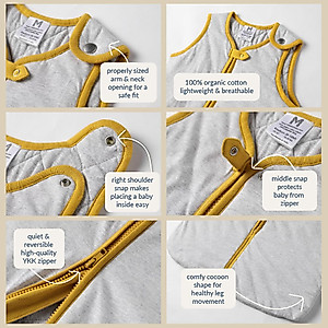 Malabar Baby Organic Cotton Lightweight Wearable Blanket, TOG 0.6 Baby Sleeping Sack for Newborns, Unisex, Erawan, Extra Large (36-48M)