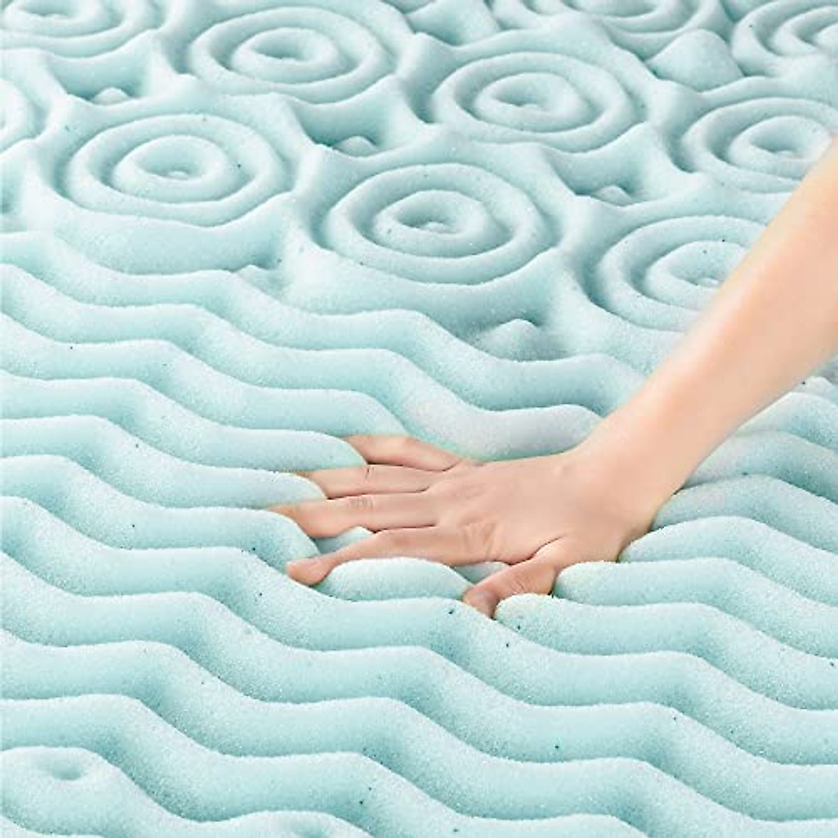 Mellow 4 Inch 5-Zone Memory Foam Mattress Topper, Cooling Gel Infusion, Queen