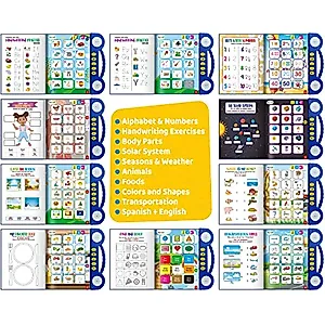 GUFINO Spanish & English Learning Toys Electronic Book; Kids Learning Toys for 3 Year Olds and Older. ABC Learning for Toddlers, Numbers, Songs, Colors; Best Toddler Learning Toys for 3+ Year Olds.