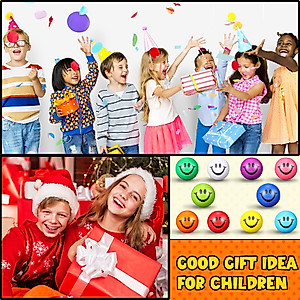 100 Pcs Mini Smile Face Stress Balls 1.57 Inch Colored Stress Balls in Bulk Soft Foam Funny Face Ball Small Stress Relief Balls for Teens Adults Finger Exercise School Carnival Reward Party Bag Gift