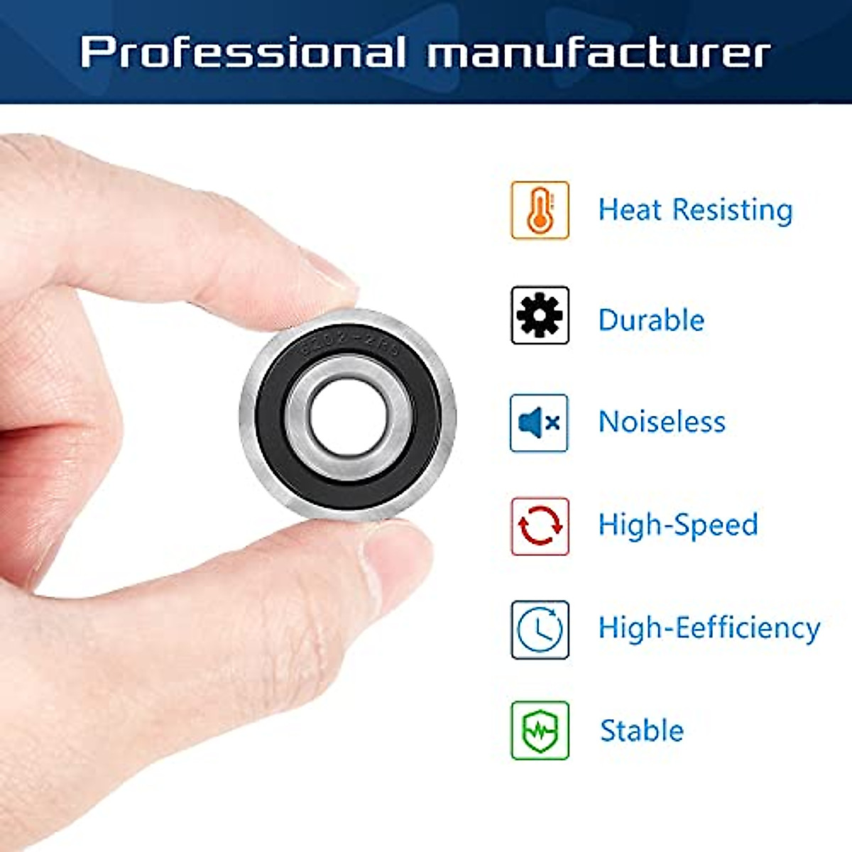 10 Pack Flanged Ball Bearings 5/8" x 1-3/8" x 1/2", Pre Lubricated, for Lawn Mower, Wheelbarrows, Carts & Hand Trucks Wheel Hub, Replacement for JD AM118315, AM35443, Stens 215-038, 215-061 Etc