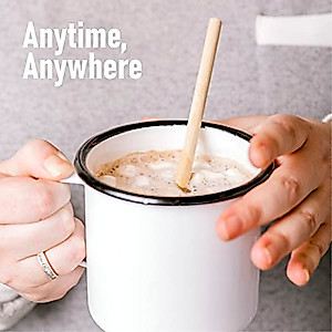 Thick & Heavy-Duty Compostable Bamboo Straws - Disposable & Biodegradable Straws for Cocktail Parties, Wedding, Barbeques, Coffee & On-the-Go Drinks by Taümo