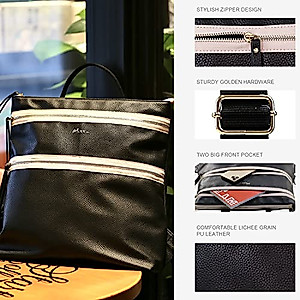 MIXX SHUZ Fashionable PU Leather Backpack Casual Daypack Large Capacity Lightweight Travel Bag Tote Purse for Women