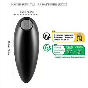 Electric Can Opener One-Touch Start Controlled Can Opener Smooth Edge,Electric Can Openers For Seniors, Arthritis, Electric Can Openers For Kitchen Food-Safe And Sturdy(Black)