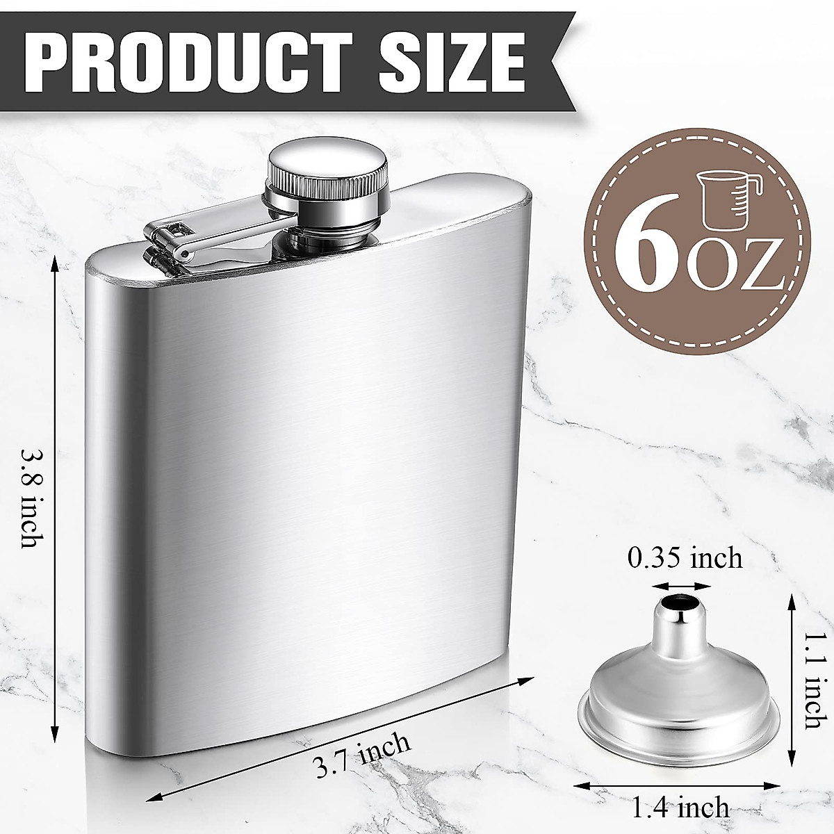 20 Pcs Hip Flask Stainless Steel Liquor Flask with 20 Pcs Funnels Silver Hip Flask for Men Leak Proof Drinking Flask Metal Liquor Hip Flask for Wedding Party Gift
