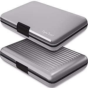 TopMost Aluminum Wallet, Card Case Wallet, Metal RFID Credit Card Holder for Men & Women, 6 Cotton Slots for 12 Cards And Bills, Rfd Protective (Silver)