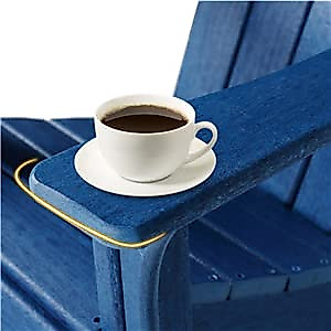 SDKOA Adirondack Chairs Plastic Weather Resistant, Outdoor Chairs Like Real Wood, Adirondack Chair Set of 2Widely Used in Outdoor, Patio, Fire Pit, Deck, Outside, Garden, Campfire Chairs-Navy Blue