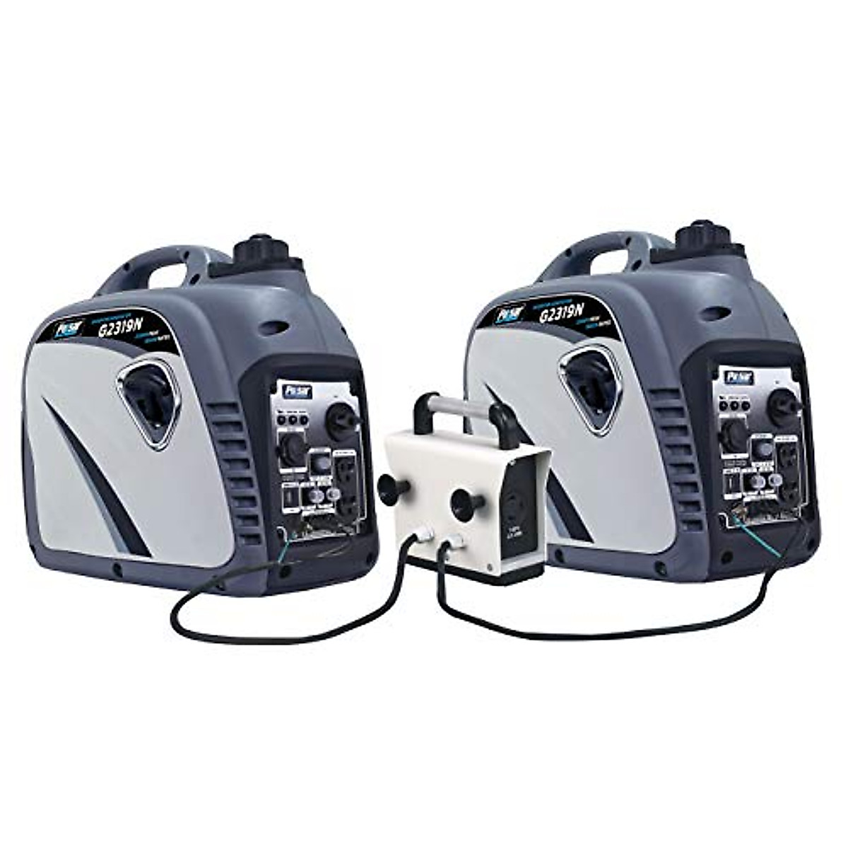 Pulsar G2319N 2,300W Portable Gas-Powered Inverter Generator with USB Outlet & Parallel Capability, CARB Compliant, Gray