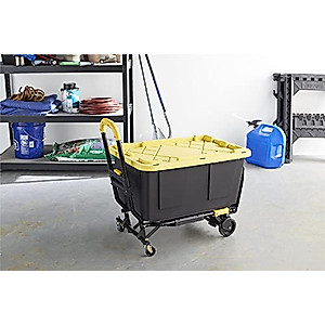 COSCO 12225YGB1E 2-in-1 Folding Hand Truck, 300 lb. Capacity, Multi-Position with Extendable Handle, Black/Yellow