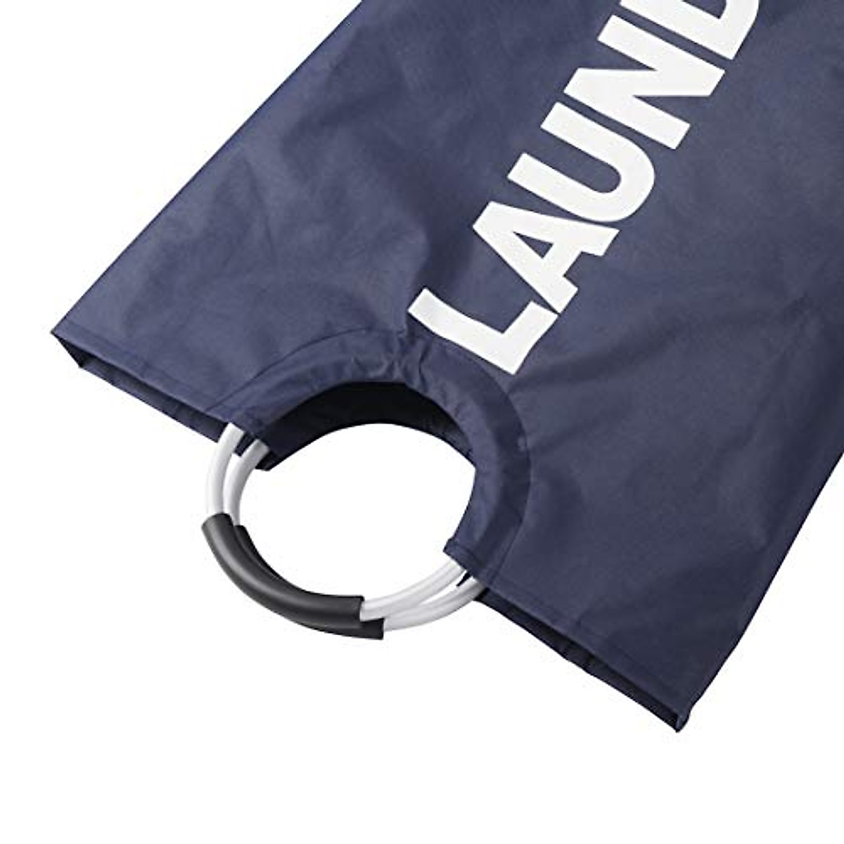 82L Large Thicken Laundry Basket Collapsible Fabric Laundry Hamper Foldable Heavy Duty Clothes Bag Portable Washing Bin Waterproof Cloth Hampers Storage with Durable Aluminum Handles (Dark Blue)