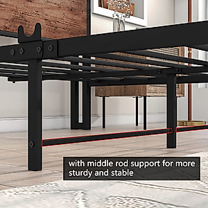 HOJINLINERO Full Size Bed Frame with Storage Headboard/USB Charging Station,Metal Platform Bed Frame Full Size No Box Spring Needed,Noise-Free,Strong Steel Slats Support,Rustic Brown