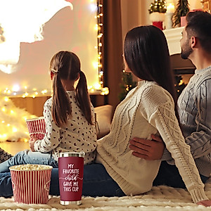 Mothers Day Gifts For Mom From Son, Daughter - Mothers Day Gift Ideas Funny - Great Mothers Day I Love You Gag Gift, Best Birthday Present for Mother-In-Law, Stepmom, Bonus Mom - Red Tumbler Cup 20oz