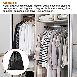 PATIKIL Clothes Storage Drawstring Bag, 23.6" Height Clothing Bedding Organizer Bags for Home Camping Travel, Black