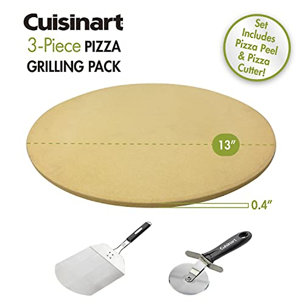 Cuisinart CPS-445, 3-Piece Pizza Grilling Set, Stainless Steel