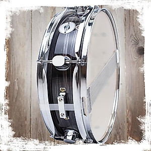 Piccolo Snare Drum 13" x 3.5" by GRIFFIN | 100% Poplar Wood Shell with Zebra Wood Finish & Coated Drum Head | Professional Marching Drummers Percussion Instrument with Bright Tone & Brilliant Attack