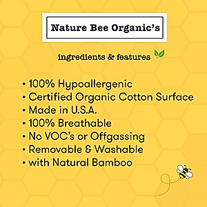 Nature Bee Organic's Breathable 2-Stage Mini Crib & Toddler Mattress I 100% Breathable I GreenGuard Gold Certified I 100% Hypoallergenic