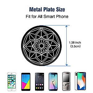 Mount Metal Plate with 3M Adhesive 5 Pack for Magnetic Cell Phone Car Mount, Stylish Universal Metal Disc Replacement Sticker for iPhone GPS Magnet Holder Cradle Stand 5 Round