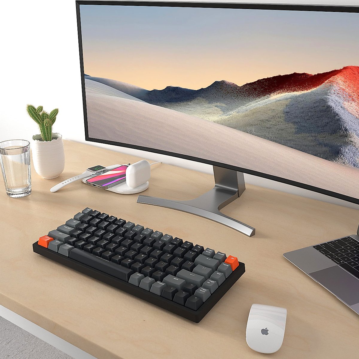 Vissles Wireless Bluetooth/USB Wired Mechanical Keyboard with Wrist Hot Swappable Mechanical Gaming Keyboard Compact 84 Keys Tenkeyless RGB Dynamic Backlit for Mac Windows, Gateron Blue Switch