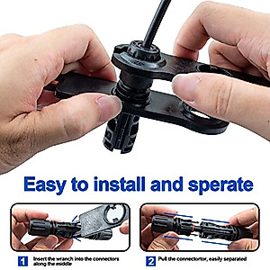 Leehitech PV Connector, Male/Female Multi-Contact Solar Panel Cable Connectors with 2 Pack Wrench, 1500V 30A IP67 Waterproof 6 Pairs (14~10 AWG)